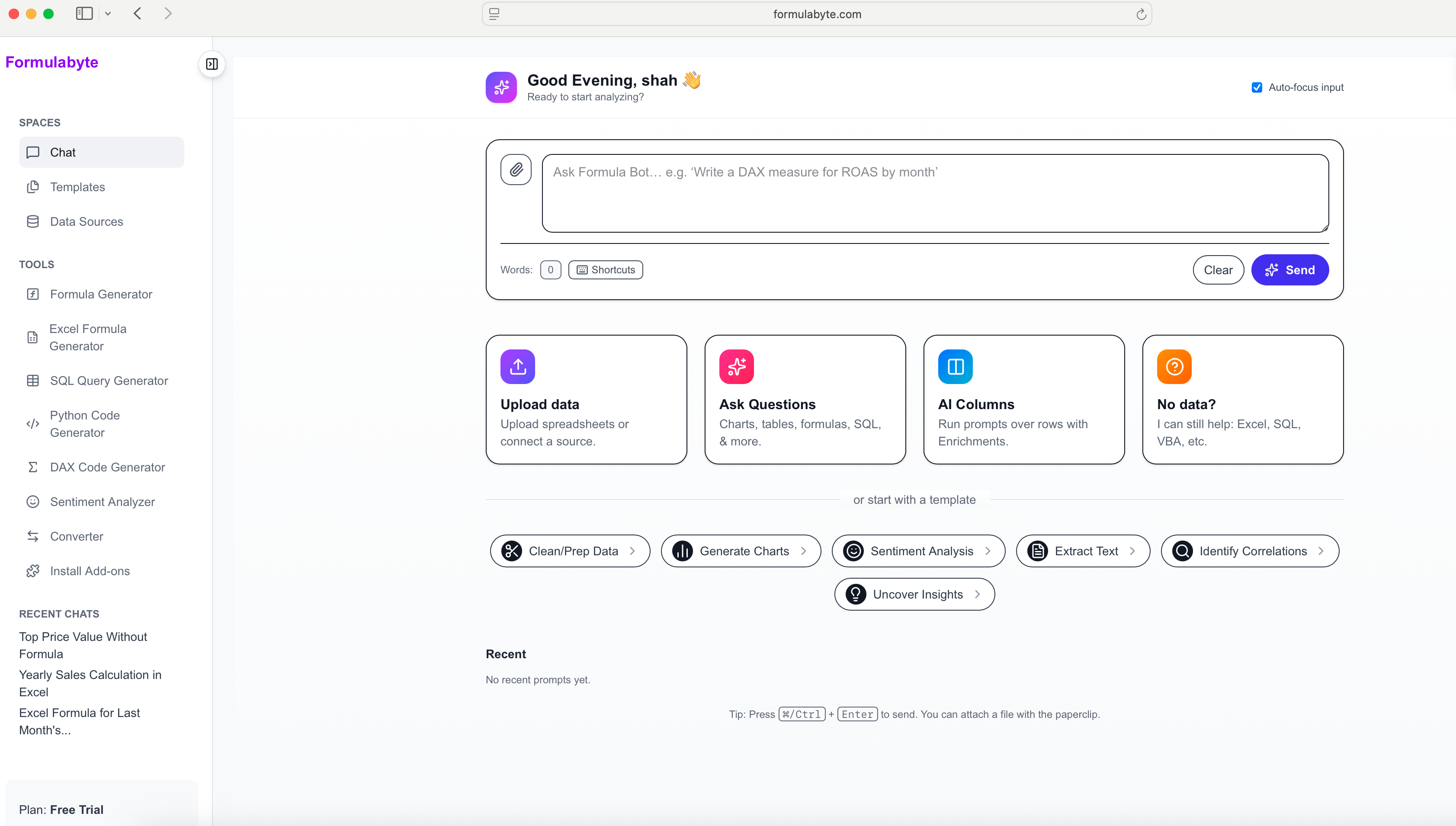 FormulaByte - AI Excel Spreadsheet Generator - Start For Free